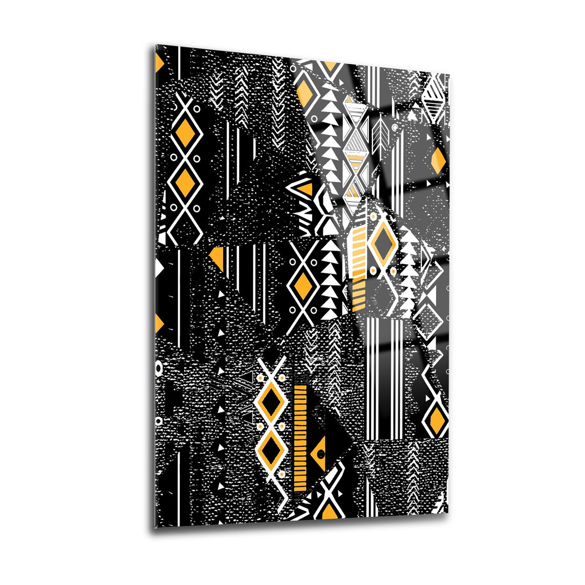 Native American Patterns Glass Wall Decoration-wall Art - Etsy