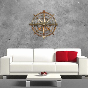 Compass Wood Wall Art Compass Wall Decor Nautical Wall Art - Etsy