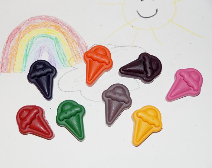 Ice Cream Cone Crayons, 8 Piece Set - Etsy