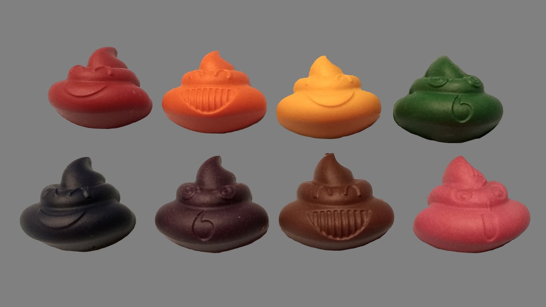 Mini Emoji Poop Crayons, 8 Piece Set - Etsy