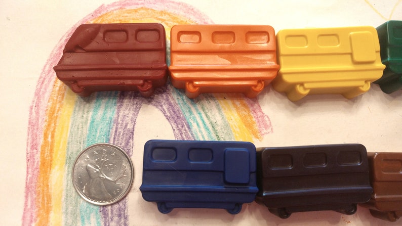 Train Shaped Crayons 8 Piece Set Subway Commuter Train | Etsy
