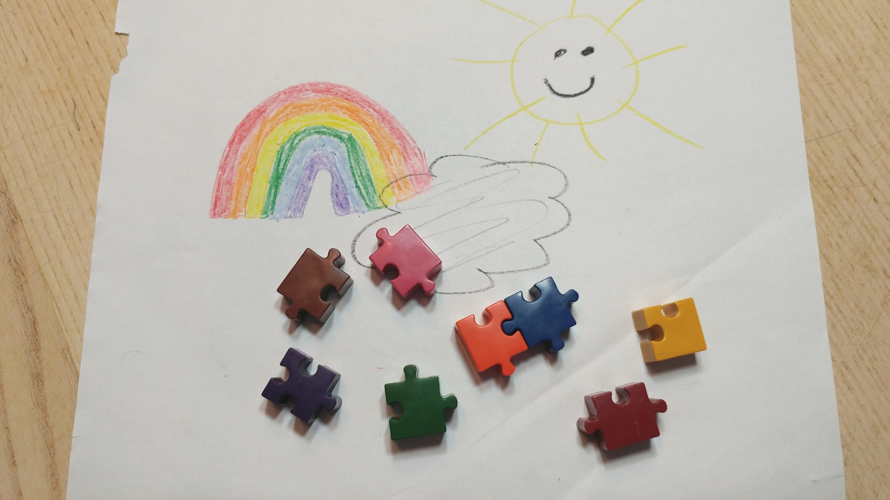 Puzzle Crayons 8 Piece Set Autism Awareness | Etsy