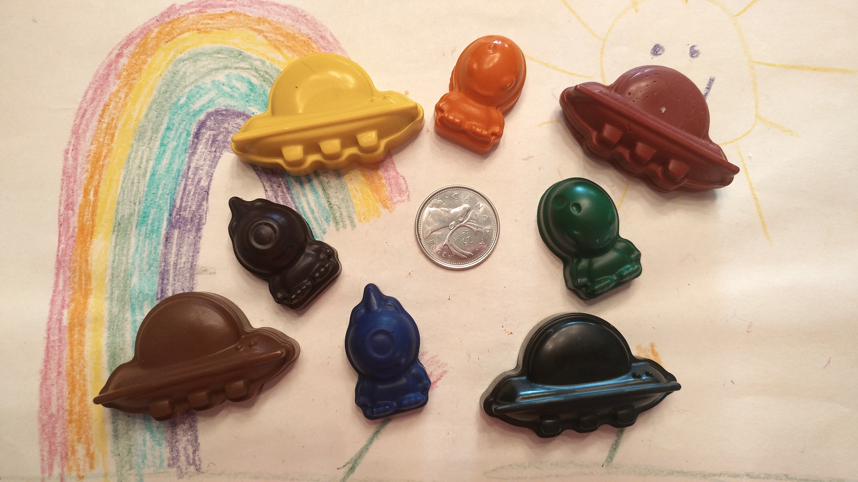 UFO Alien Space Shaped Crayons 8 Piece Set - Etsy