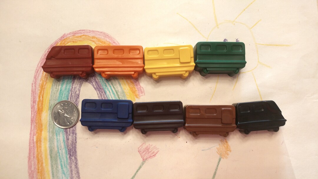 Train Shaped Crayons, 8 Piece Set, Subway, Commuter Train, Travel ...