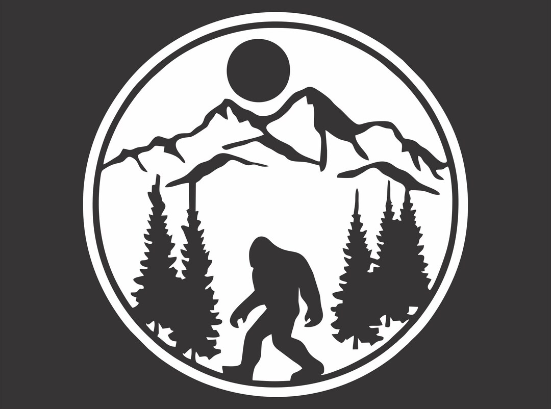 Sasquatch Bigfoot Mountains Vinyl Window Decal Bumper Sticker - Etsy