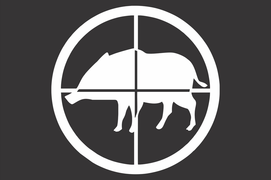 Hog Hunting- Hog in Crosshairs Vinyl Window Decal Bumper Sticker - Etsy
