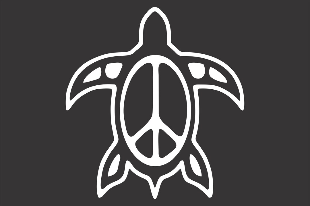 Peace Sign Sea Turtle Vinyl Decal - Etsy