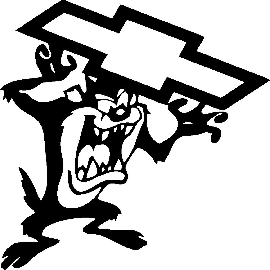 Taz Chevy Vinyl Window Decal Bumper Sticker - Etsy