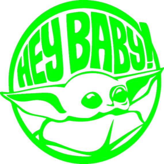 Star Wars Baby Yoda hey Baby Vinyl Decal | Etsy