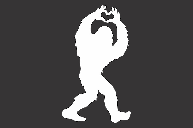 Sasquatch Bigfoot Love/heart Vinyl Window Decal Bumper Sticker - Etsy