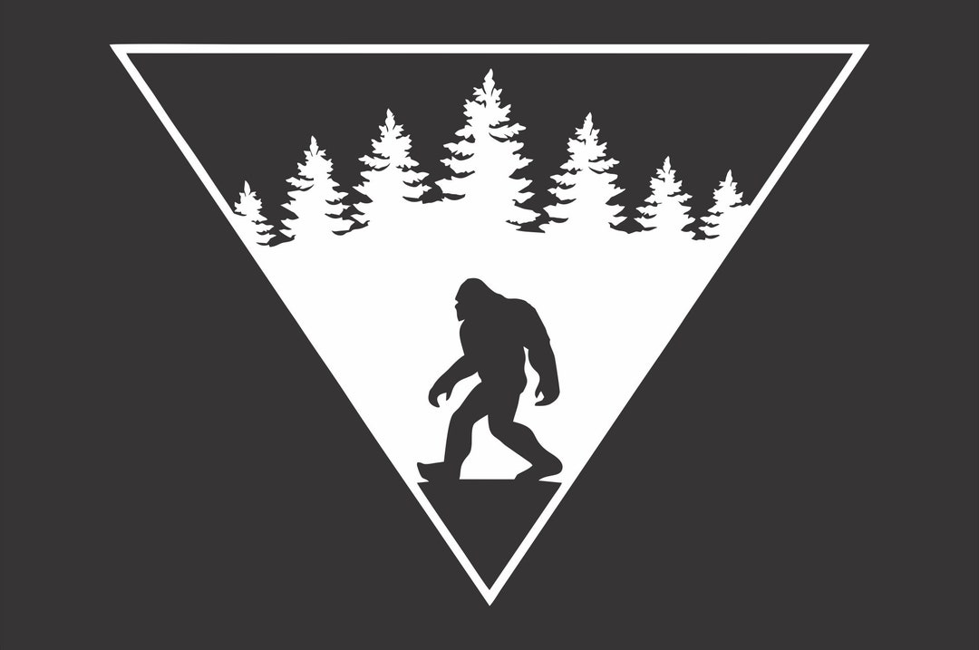 Sasquatch Bigfoot Woods Triangle Vinyl Window Decal Bumper Sticker - Etsy