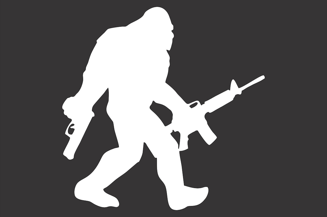 Sasquatch Bigfoot With Guns 2nd Amendment Vinyl Window Decal Bumper ...