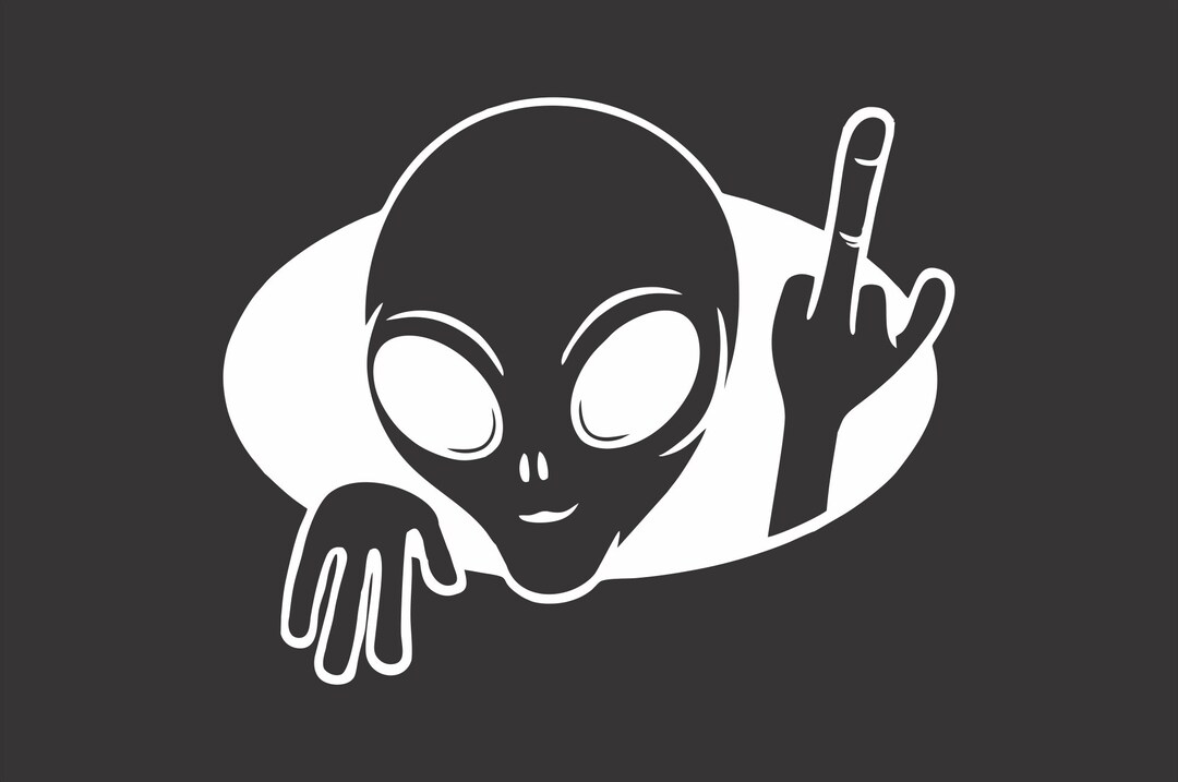 Alien Flipping the Bird Vinyl Window Decal Bumper Sticker - Etsy