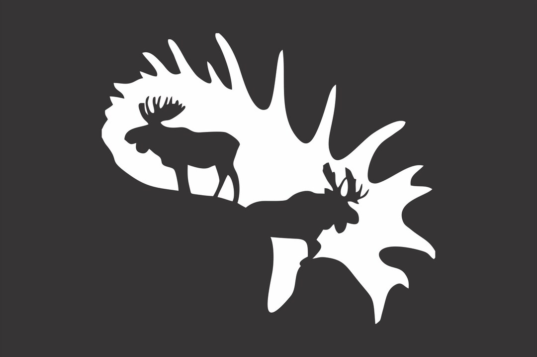 Moose Antler Vinyl Window Decal Bumper Sticker - Etsy