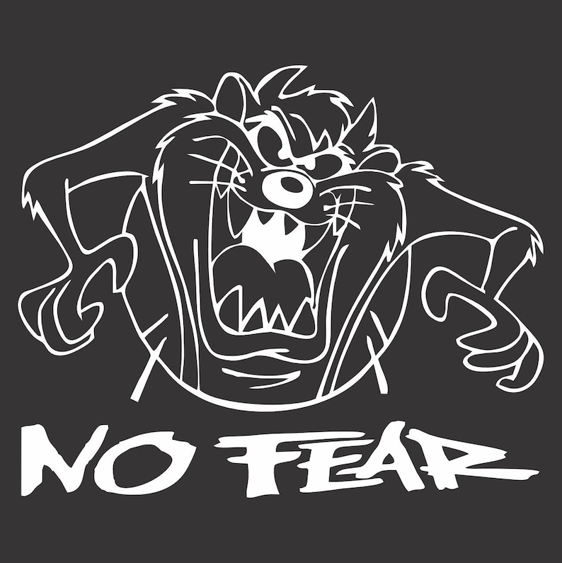 Taz NO FEAR Vinyl Window Decal Bumper Sticker - Etsy