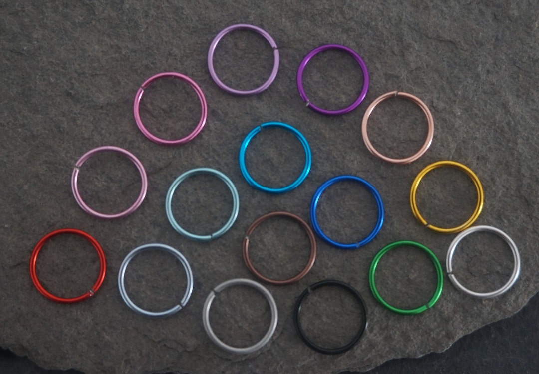 16 Piece Set of Colourful Nose Rings, 20g Nose Hoop, 18g Nose Hoop ...
