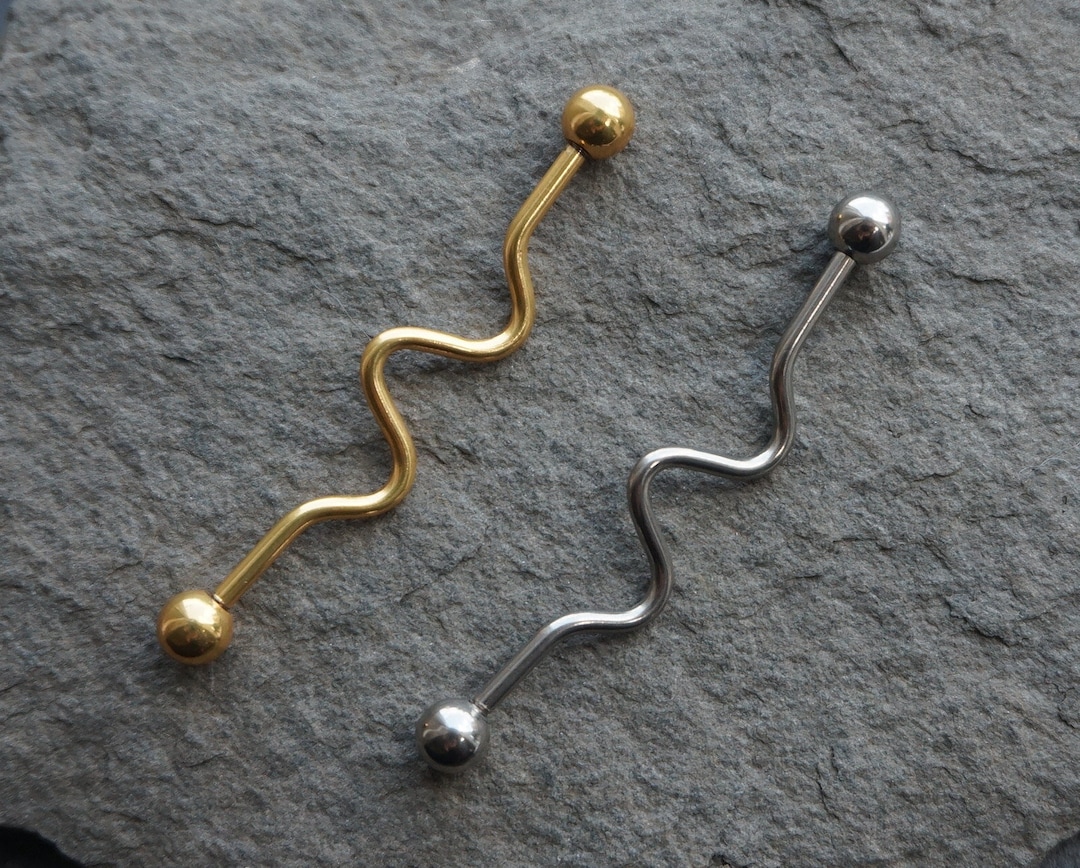 14g 38mm Industrial Barbell, Scaffold Piercing, Barbell Jewellery, Body ...
