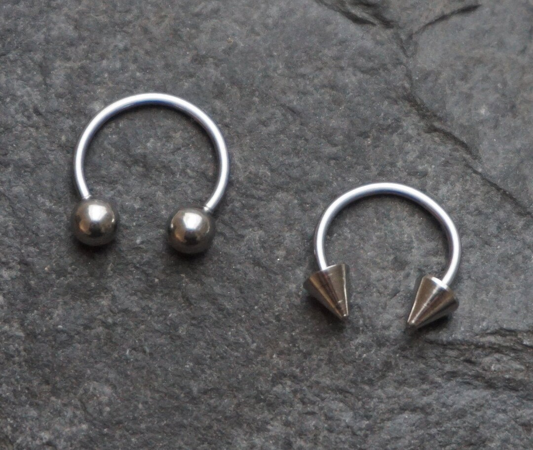 16 Gauge Captive Septum Ring, Septum Horseshoe, Silver Septum Ring ...