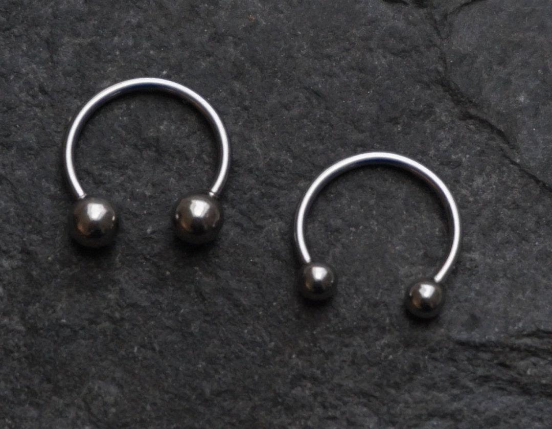 16 Gauge Captive Septum Ring Septum Horseshoe Silver Septum - Etsy