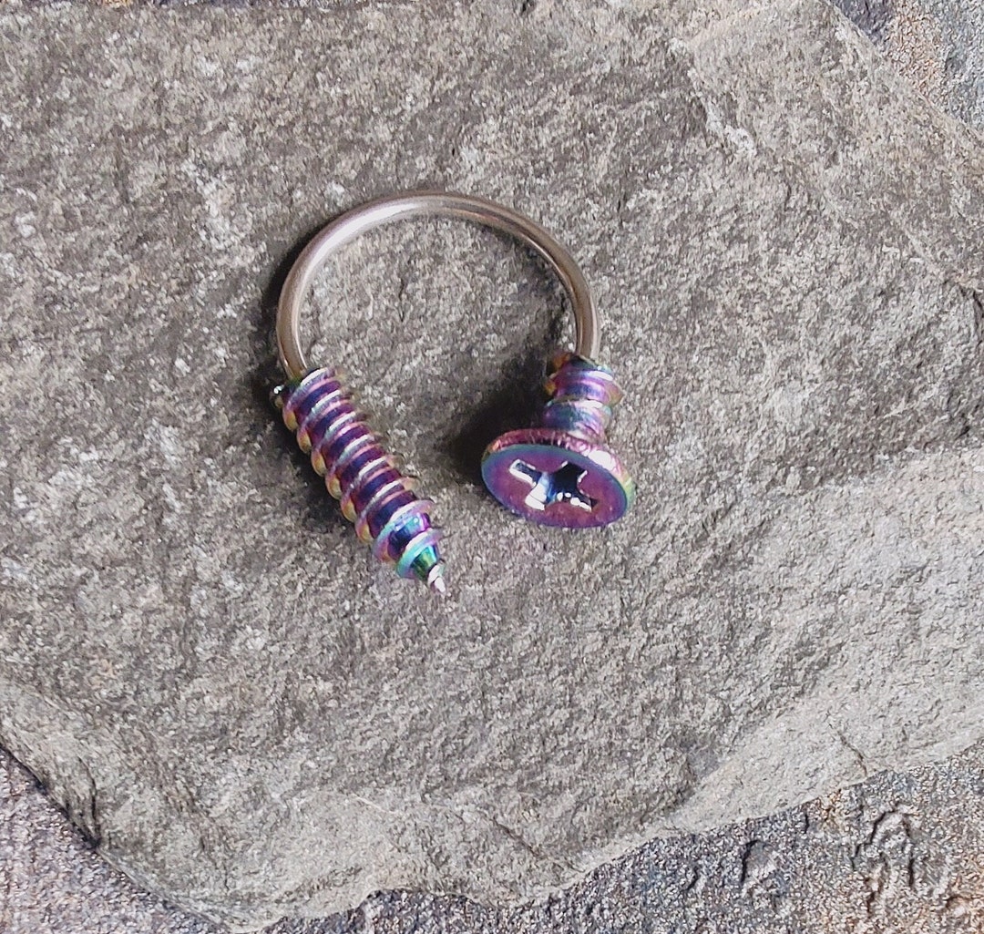 16g Screw Style Horseshoe Barbell, Septum Jewellery, Screw Earring ...