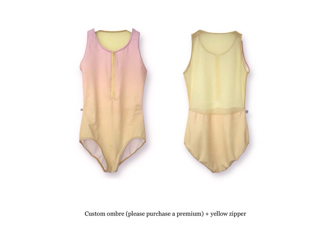 Viviana: Custom Zipper Front & Mesh Back Ballet Leotard Made to Order ...