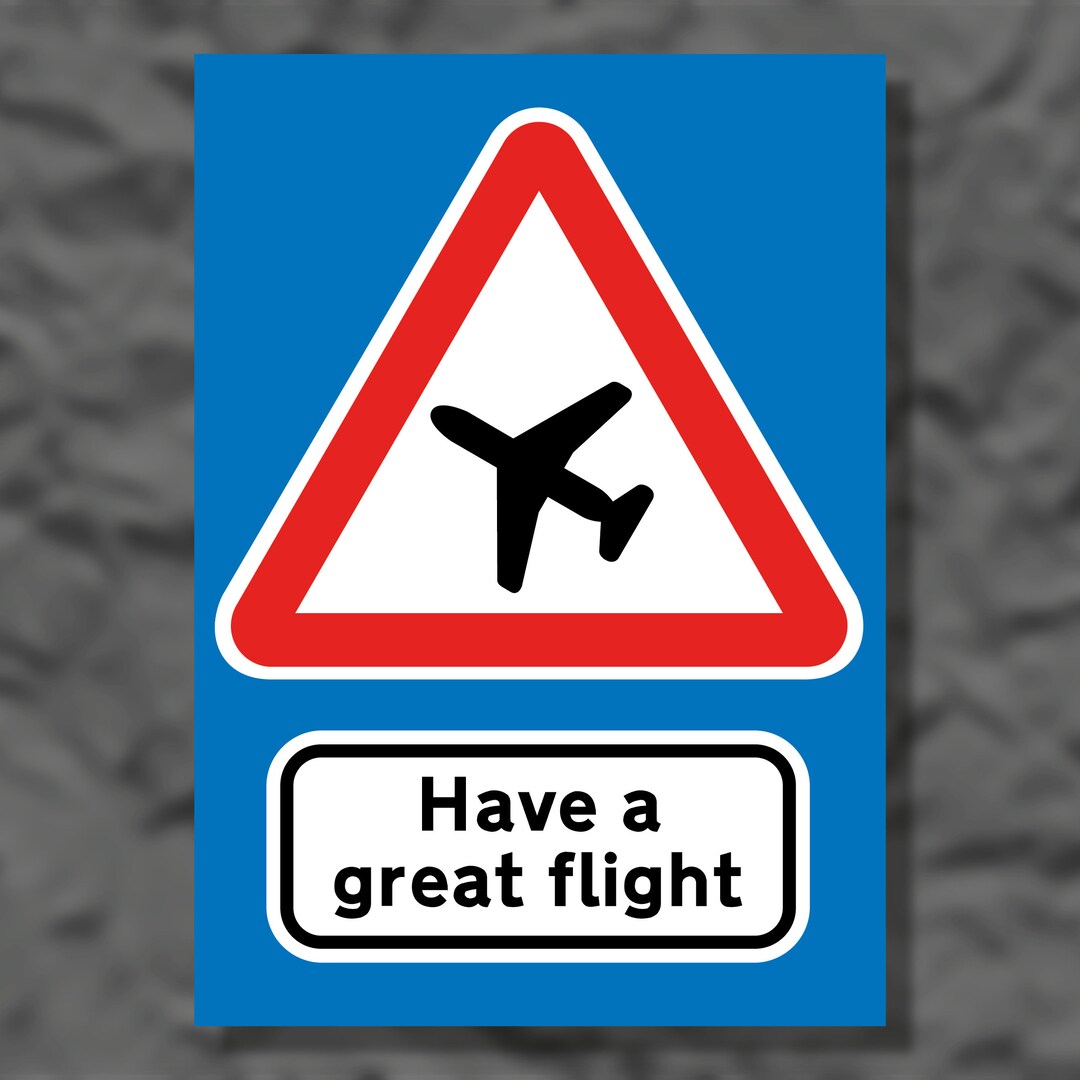 Road Sign Greetings Card - Have a Great Flight - Etsy Australia
