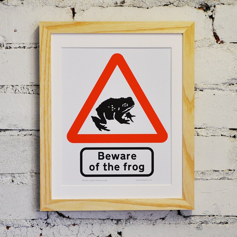 Beware of the Frog Traphic Sign - Etsy