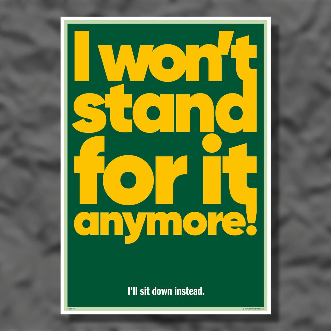 Sit Down – Posters With Impact - Etsy