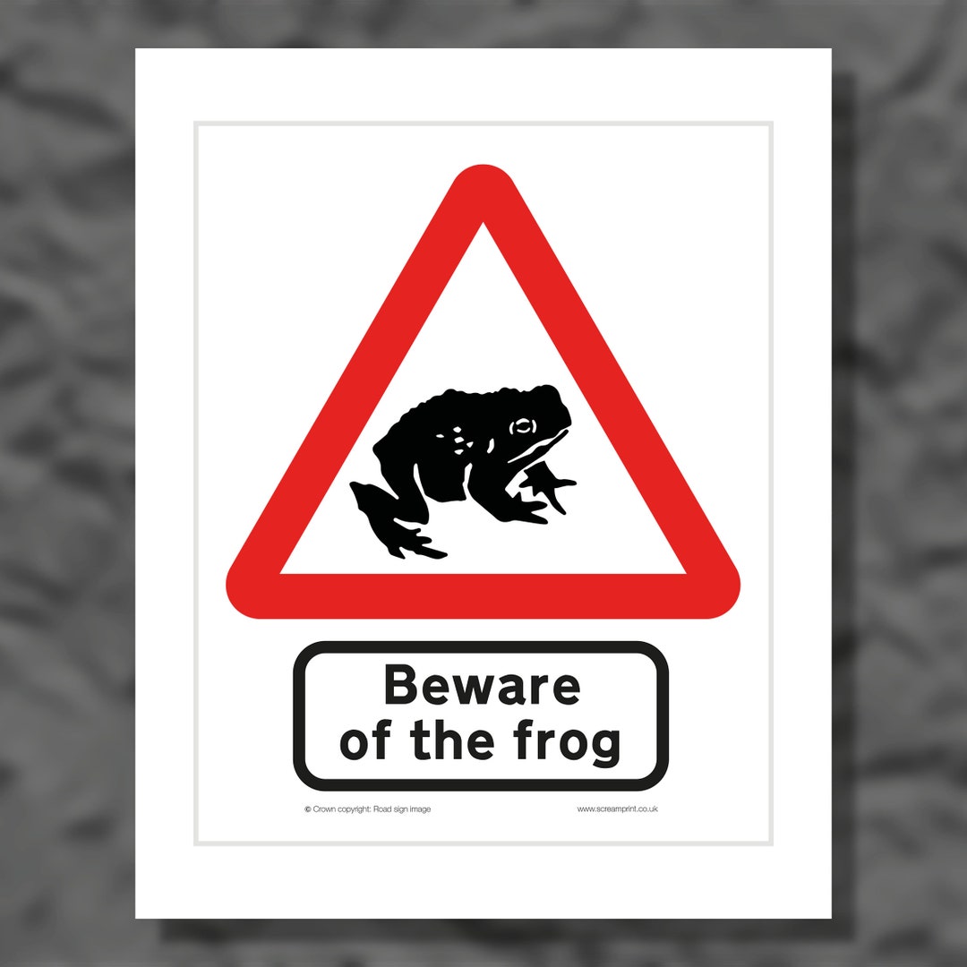 Beware of the Frog - Traphic Print - Etsy