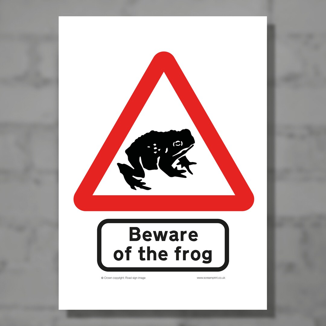 Beware of the Frog Traphic Sign - Etsy