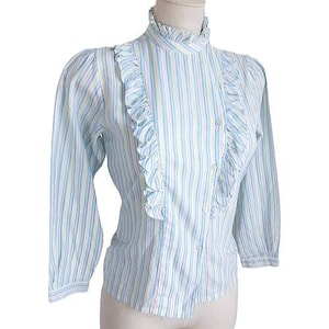 Pastel Striped Blouse Vintage Women's Multicoloured Stripe Patterned ...