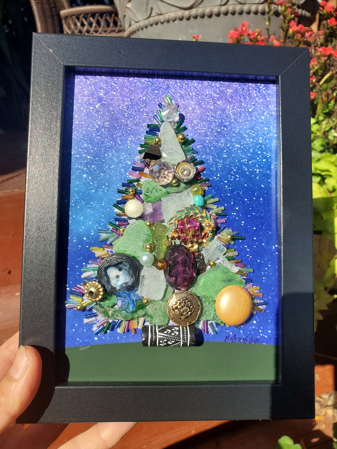 Christmas Tree Framed Artwork MADE TO ORDER Vintage Jewelry - Etsy