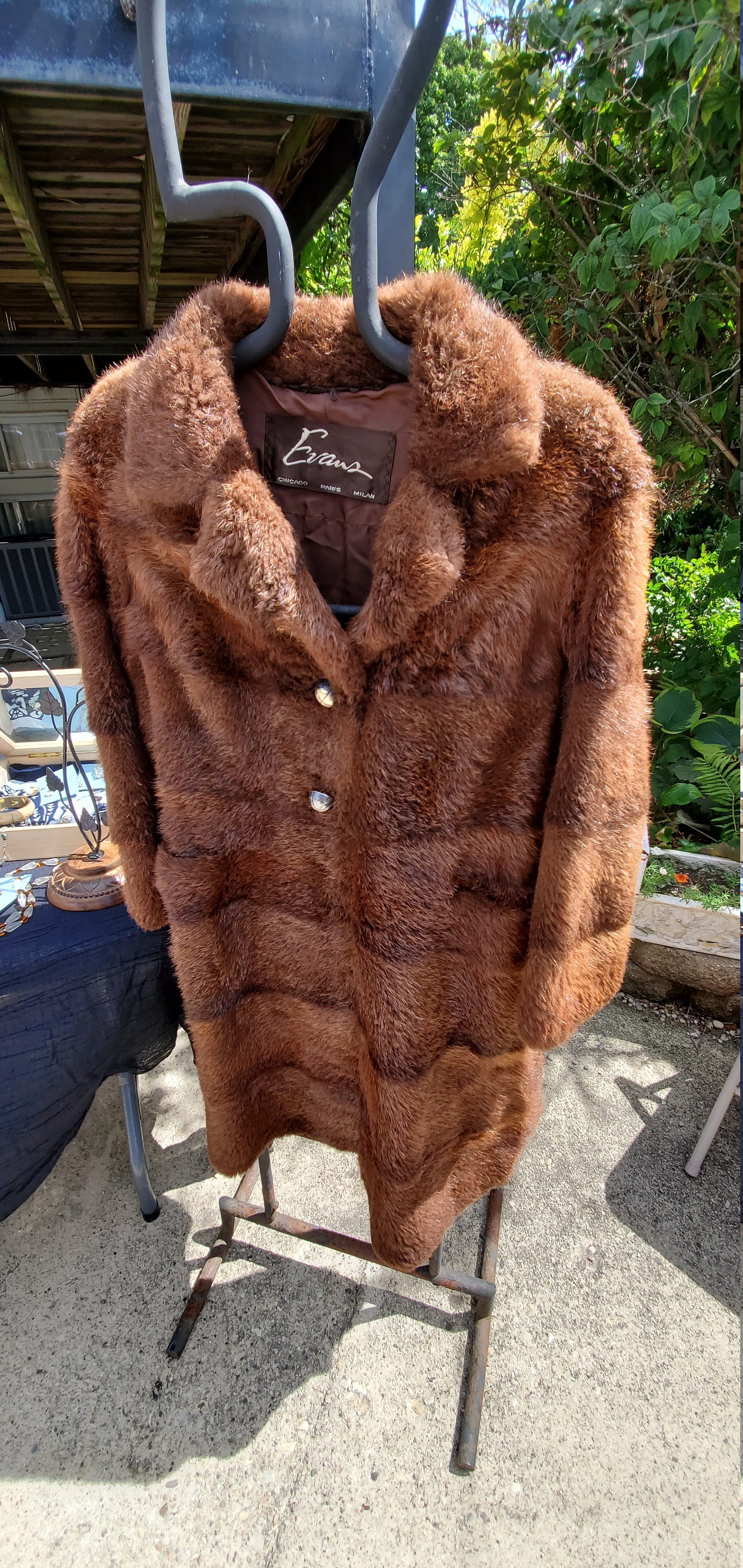 Nutria Coypu Nutria Fur Coat, Evans Size 7, Austrian Lined Beaver Long ...