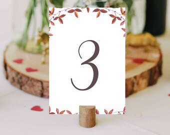 Autumn Table Numbers | Etsy