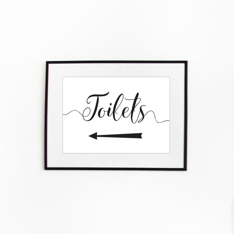 Toilets Sign. Wedding Restroom Directions Left & Right Arrows Printable ...