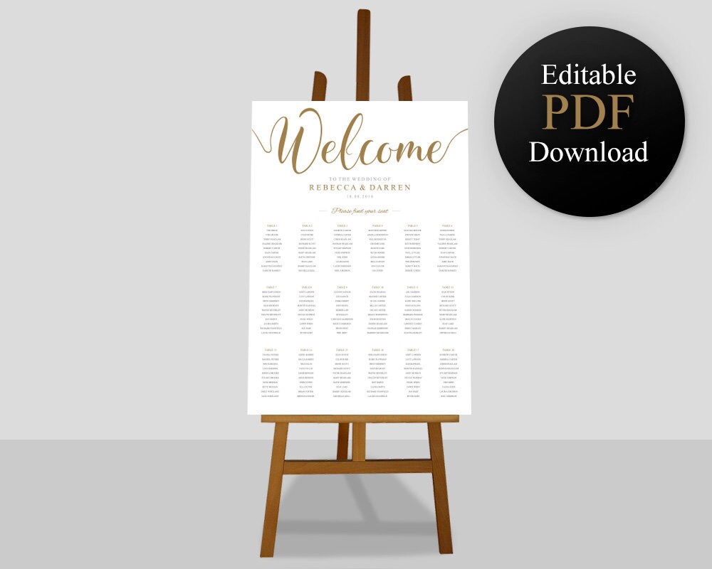 Wedding Seating Chart A1 - Etsy