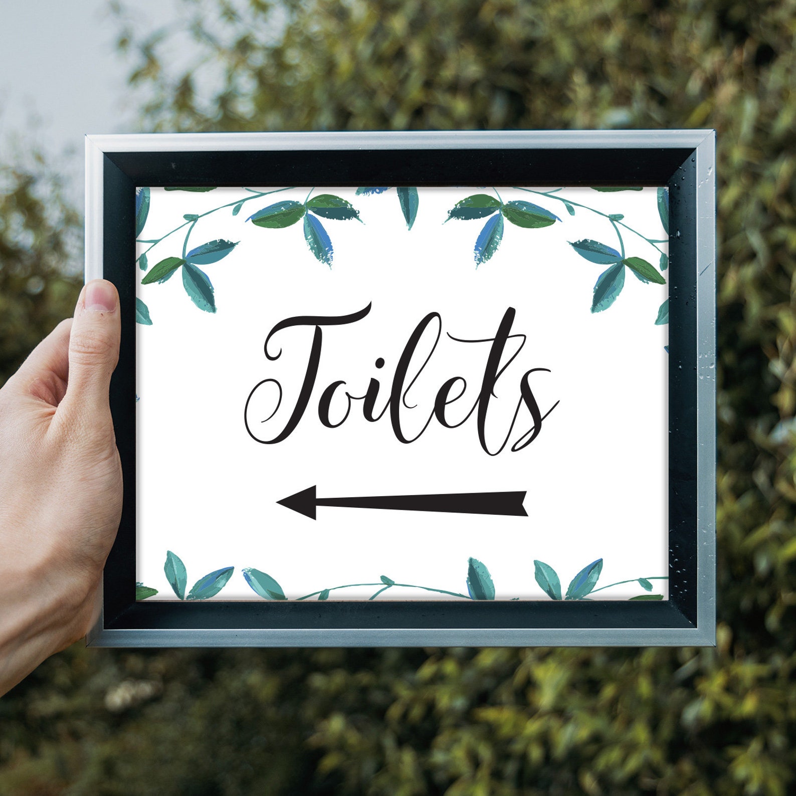 Toilet Sign. Wedding Restrooms Directions Toilets Left & Right | Etsy