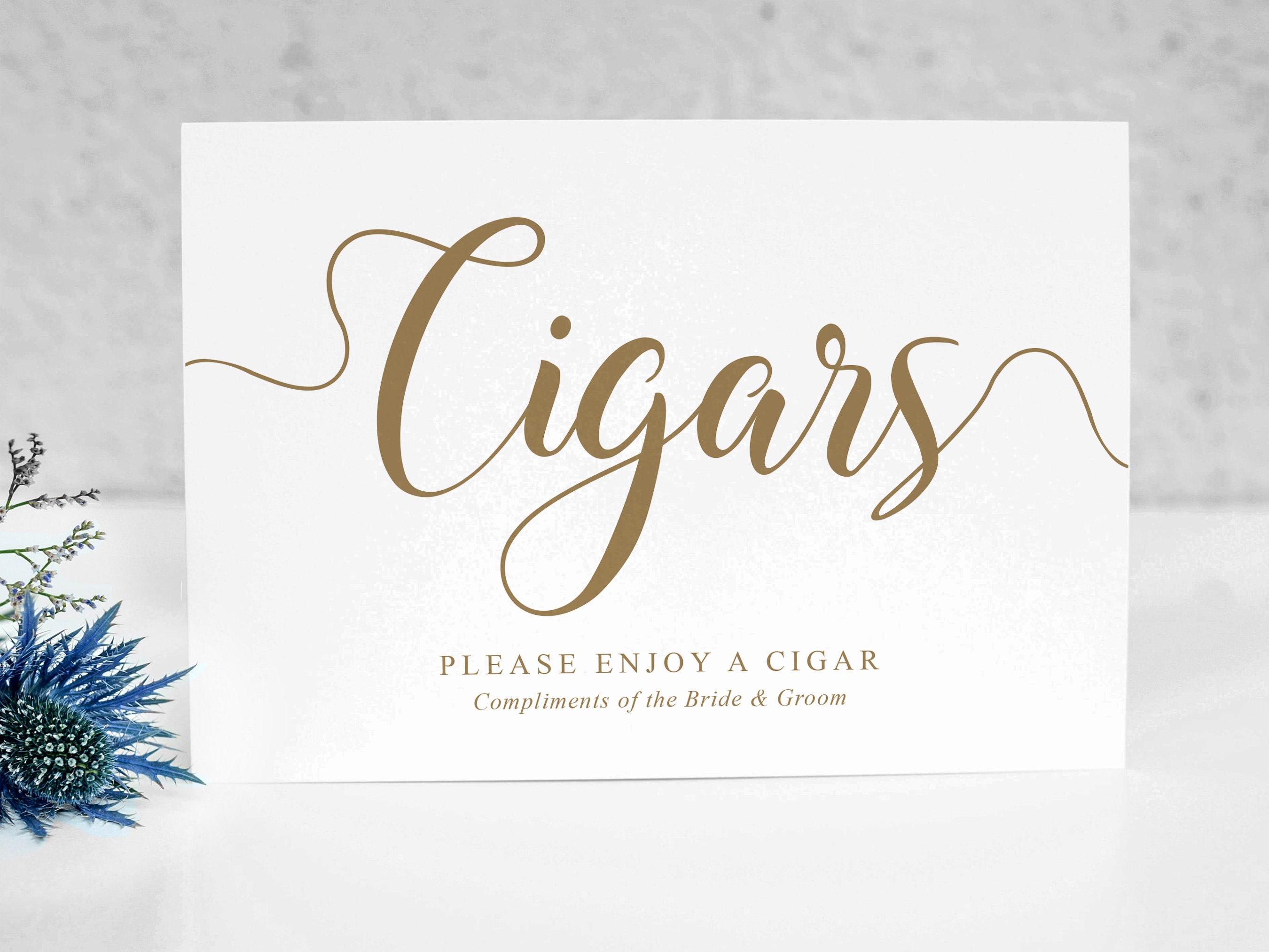 Cigars Sign Gold Wedding Cigar Bar Sign PDF Instant Download - Etsy