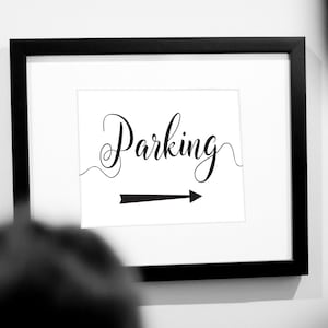 Parking Directions Sign. Wedding Car Park Arrows. Parking Lot Left ...