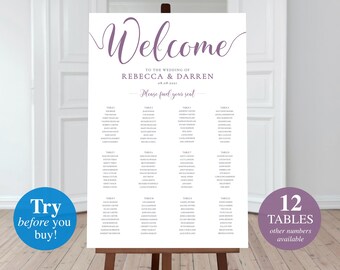 Vintage Royal Wedding Seating Chart Fairytale Eggplant - Etsy