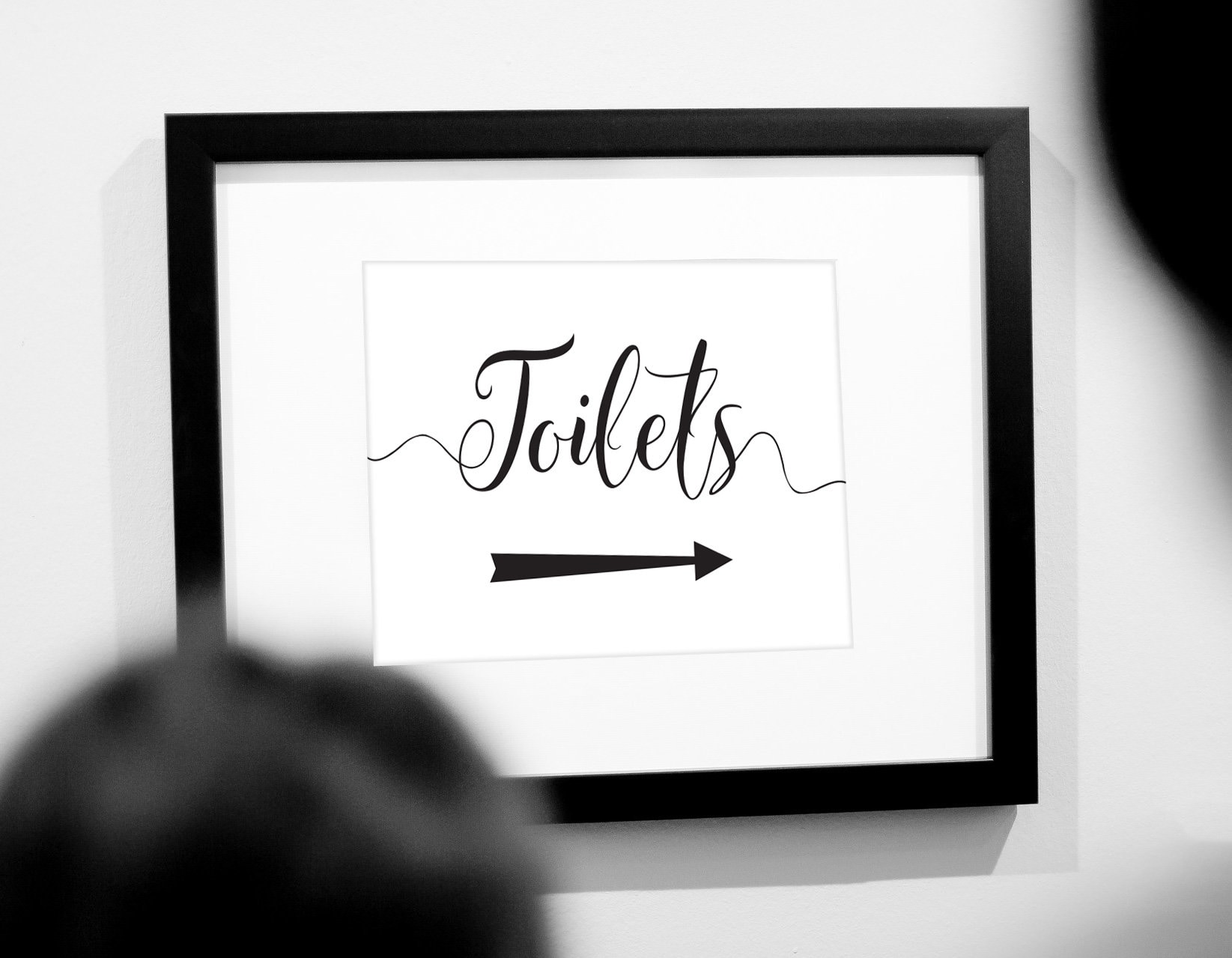 Toilets Sign. Wedding Restroom Directions Left & Right Arrows Printable ...