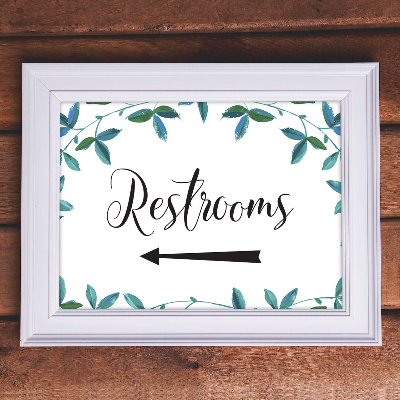 Wedding Restrooms Sign. Directions Toilets Left & Right Arrows ...