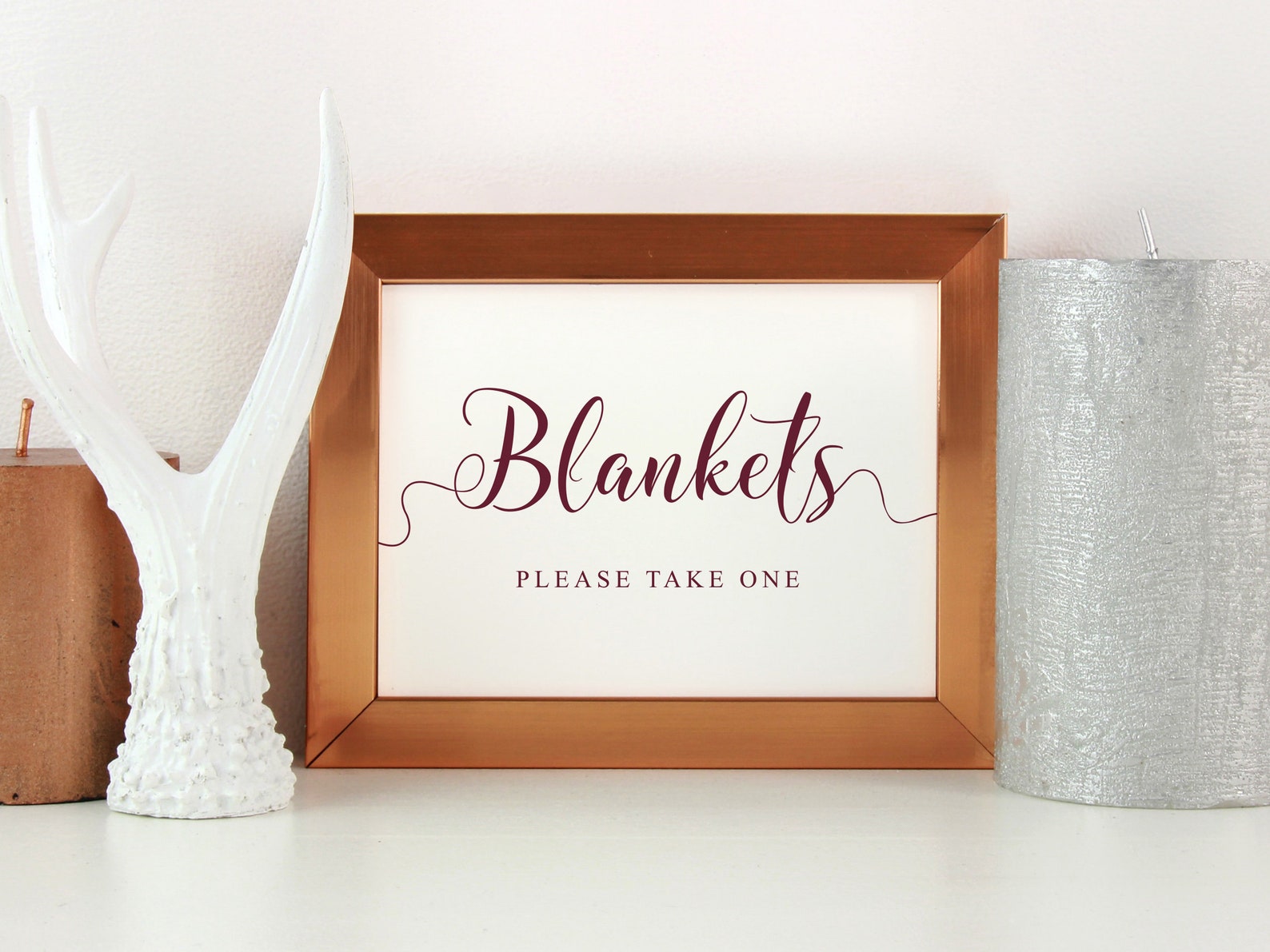 Blankets Sign Burgundy. Wedding Blankets Please Take One Sign - Etsy