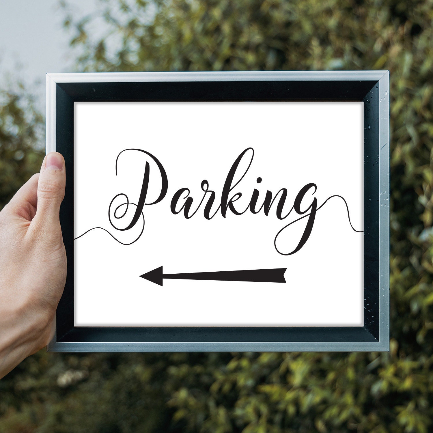 Parking Directions Sign. Wedding Car Park Arrows. Parking Lot Left ...