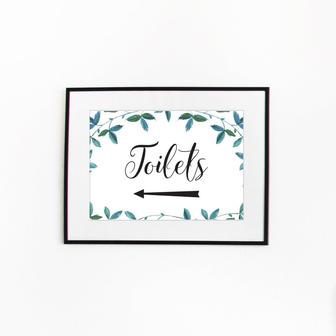 Toilet Sign. Wedding Restrooms Directions Toilets Left & Right | Etsy