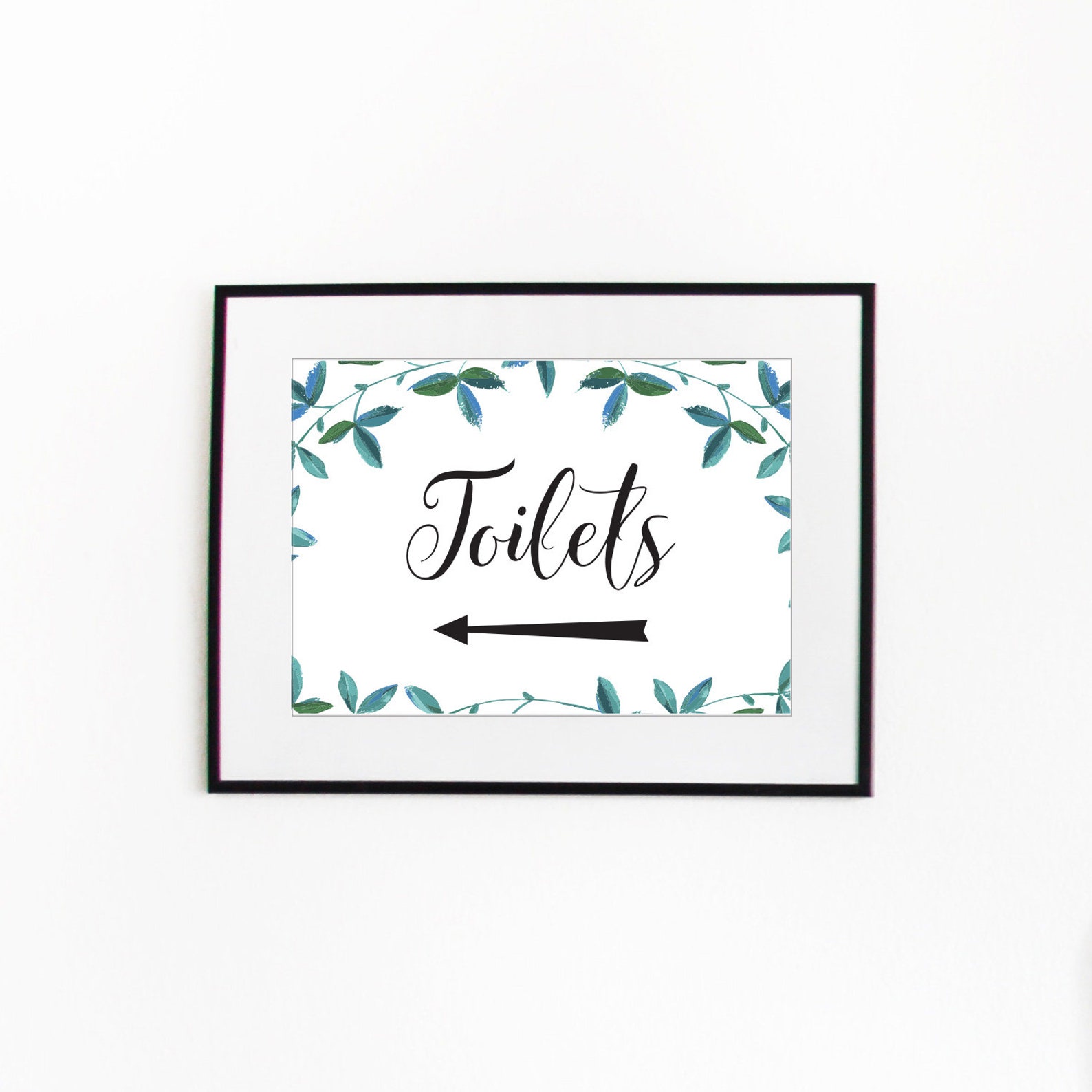 Toilet Sign. Wedding Restrooms Directions Toilets Left & Right | Etsy