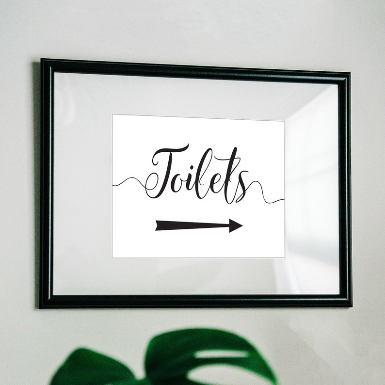 Toilets Sign. Wedding Restroom Directions Left & Right Arrows Printable ...