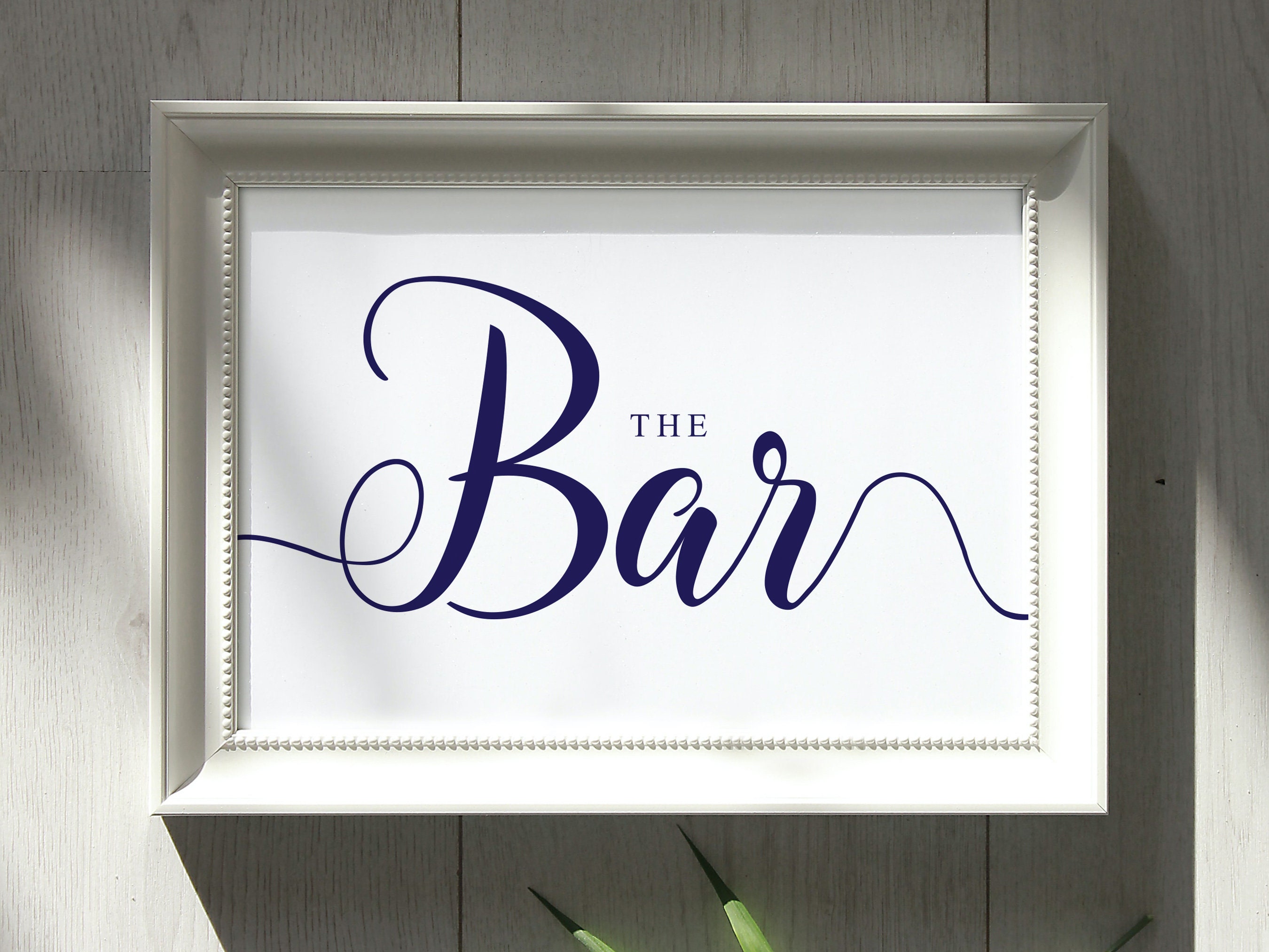 The Bar Sign - Navy Wedding Signage PDF Download - Etsy