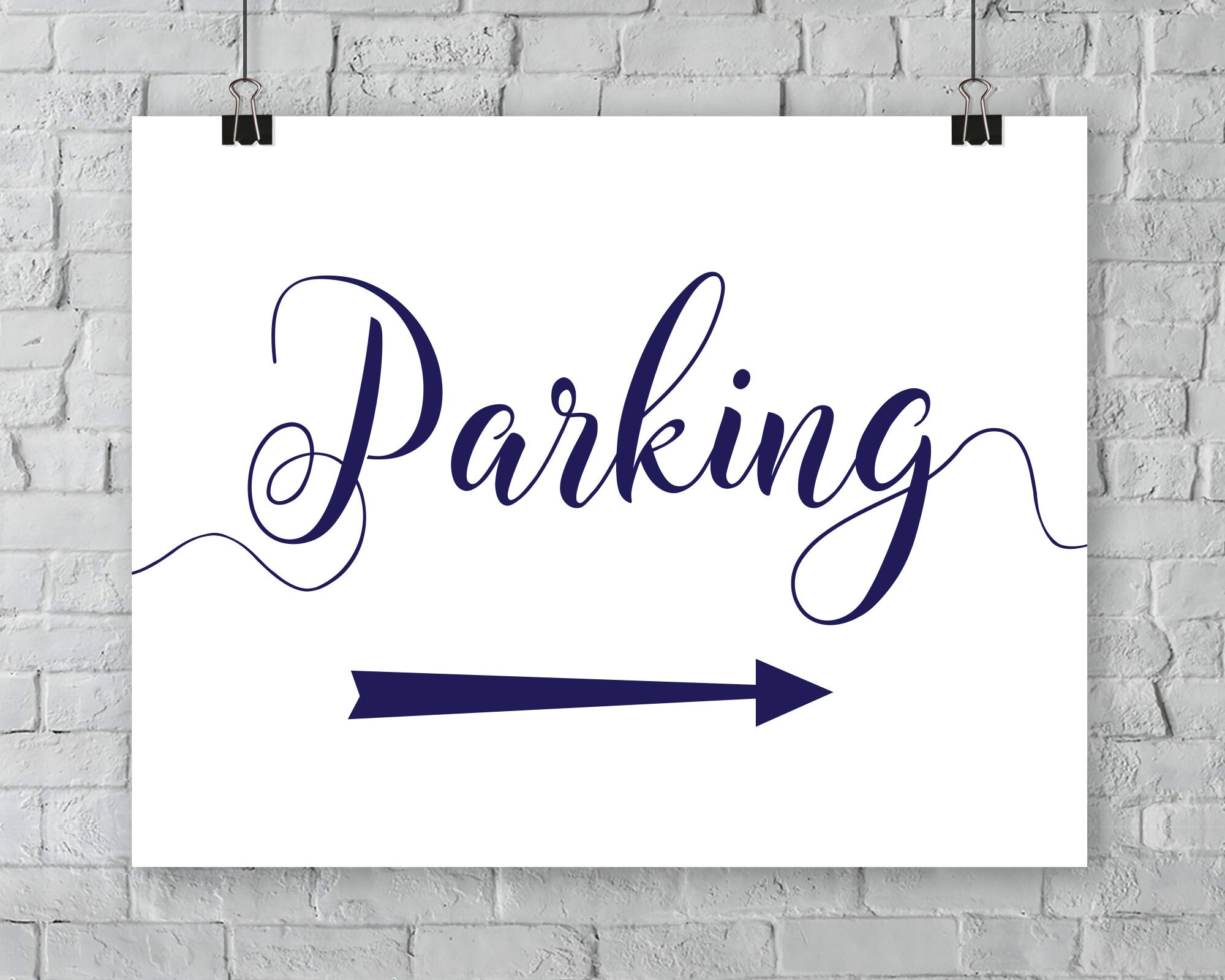 Parking Directions Sign Navy. Wedding Car Park Arrows. Parking Lot Left ...