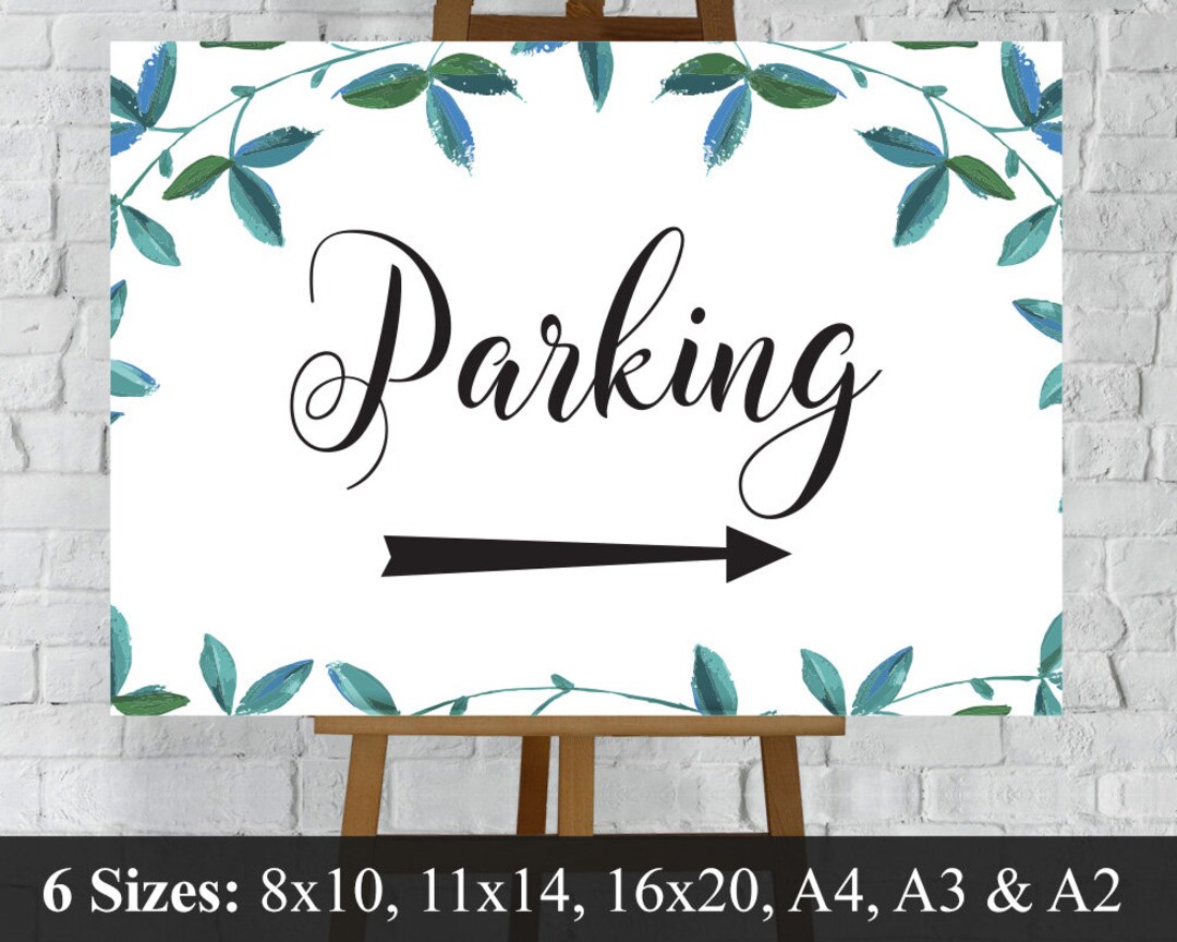 Parking Directions Sign. Wedding Car Park Arrows. Parking Lot Left ...